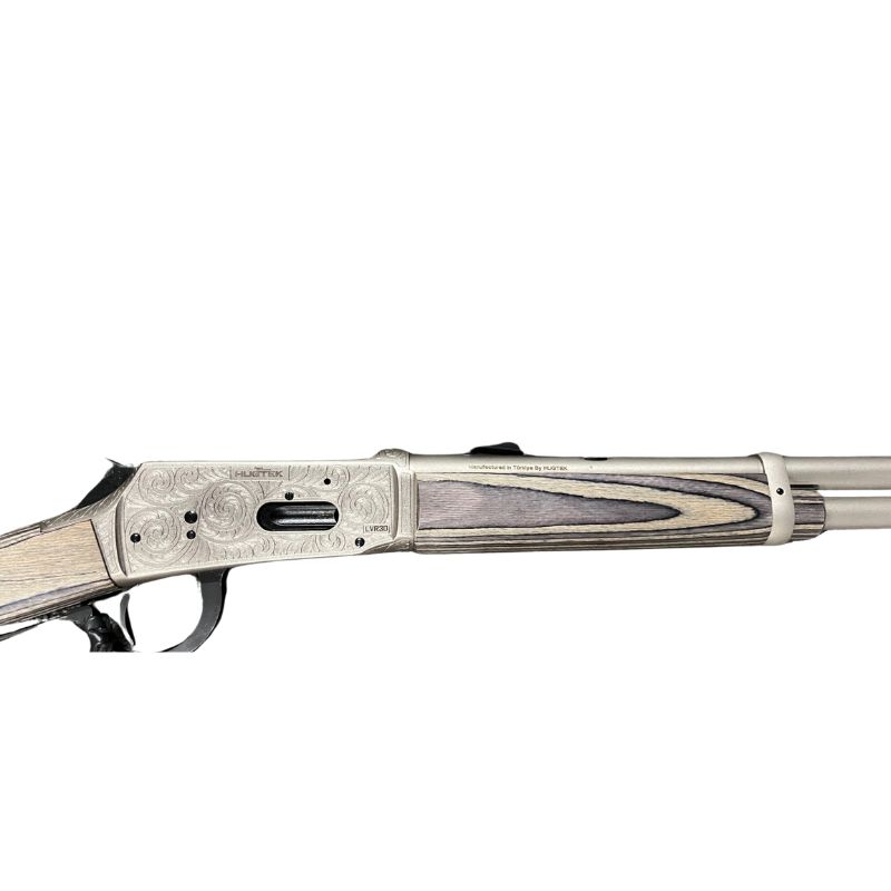 Firearms: HUGTEK 44magnum Lever Action- Nickel Engraved