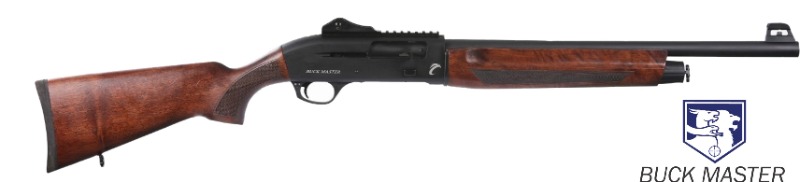 Firearms: 12ga Push Button Shot Gun - Buckmaster PB12 Synthetic Walnut